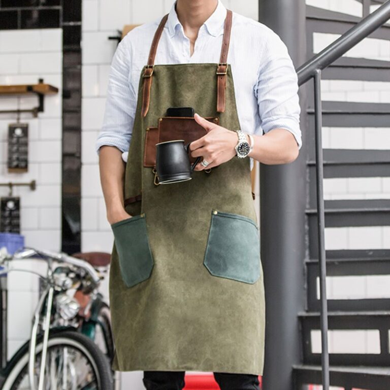 Waterproof Canvas Apron Crossback Straps - Little Tailor Studio