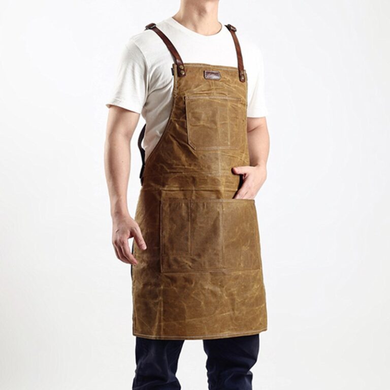 Waxed Canvas Grilling Apron Industrial Workwear - Little Tailor Studio